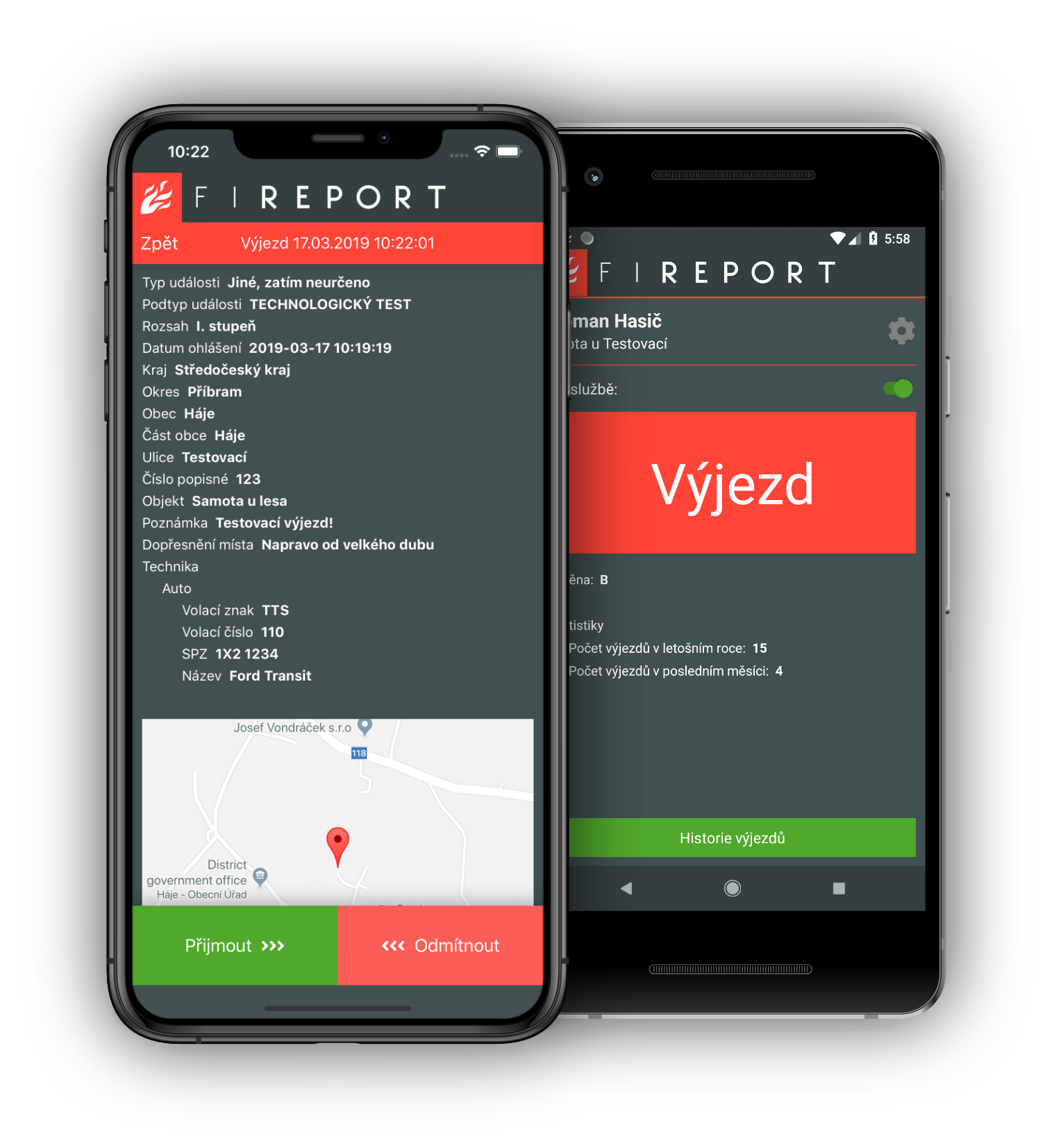 Mobilní aplikace FIREPORT