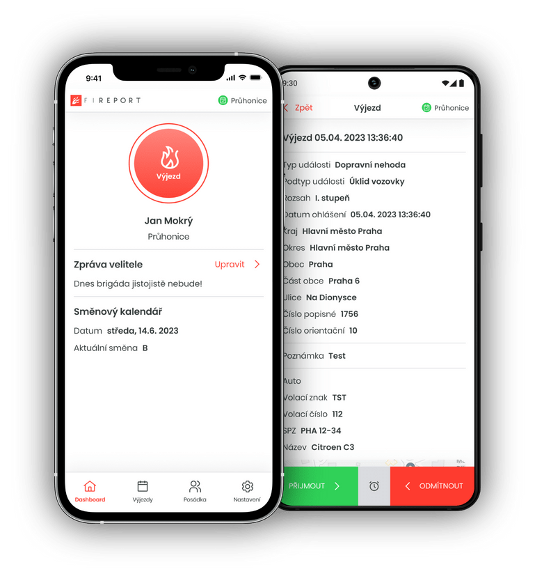 Mobilní aplikace FIREPORT